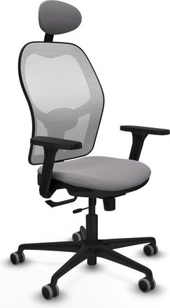 Piqueras y Crespo Ergonomischer Arbeitsstuhl mit 3D-Armen, h&ouml;henverstellbarer Lendenwirbelst&uuml;tze und festem Kopfteil, ausgestattet mit Syncro/Traslack und eingespritzte