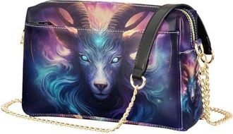 Mnsruu Sacs à bandoulière pour femme, sac à main en cuir de chèvre galaxie