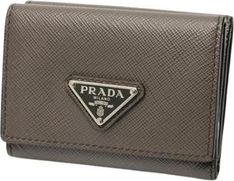 Prada Portefeuille Tri-fold Pre-owned - Femme - Pre-owned - Gris - Taille: ONE Size