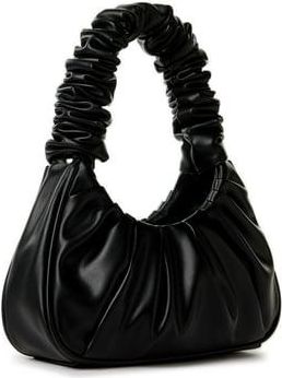 Au Printemps Paris Plissee Handtasche - schwarz