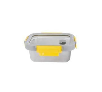 Pika Boite alimentaire en inox et couvercle en verre tremp&eacute; - Herm&eacute;tique et l&eacute;g&egrave;re - Compatible micro-ondes, four, cong&eacute;lateur - MetalShock (480 ml)