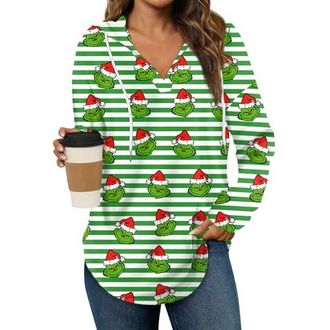 Generic Le Grinch Sweat A Capuche Femme Moche Pilou Chaud Vêtements Polaire De Costume Noël Femmes Pull The Sweet Pyjama Noel Deguisement Oversize Adulte Swea