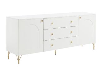 Vente-Unique Buffet ALOBARA mit 2 T&uuml;ren und 3 Schubladen - Wei&szlig; & Gold - ALOBARA