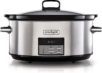 Crock-pot Digital-Schongarer Slow Cooker | einstellbare Garzeit | 7,5 Liter (10+ Personen) | rostfreier Stahl [CSC063X]