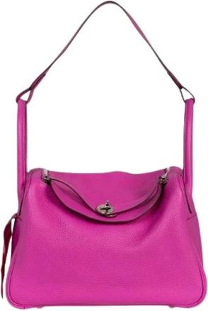 Herm&egrave;s Pre-owned SAC Lindy 30 Sac bandouli&egrave;re - Femme - Pre-owned - Rose - Taille: ONE Size