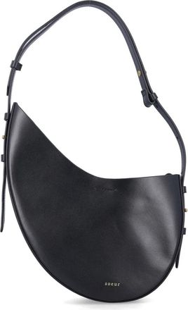 SOEUR Soeur, Femme, Sacs, Noir, Taille: ONE Size Sac lune en cuir noir avec bandoulière réglable