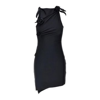 Coperni Asymmetrisches Mini-Blumenkleid - - Dresses - Damen - Schwarzk - M