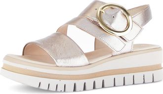 Gabor Damen Riemchensandalen, Frauen Sandalen,Freizeitschuhe,offene Schuhe,Strandschuhe,Sandaletten,Sommersandalen,Puder (Gold),40.5 EU / 7 UK