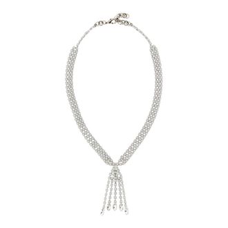 Alessandra Rich Collier multi-rangs en cristaux pav&eacute;s - Femme - Accessoires - Gris - Taille: ONE Size