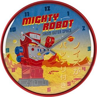 Nostalgic Art Retro Wanduhr, Mighty Robot - Geschenk-Idee für Gamer, Große Küchenuhr, Vintage-Design zur Dekoration, Ø 31 cm