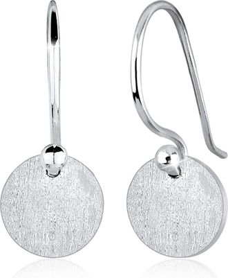 Elli Ohrringe Damen Ohrhänger Geo Plättchen Minimal Trend Matt in 925 Sterling Silber