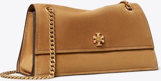 Tory Burch Damen Kira Schultertasche aus Wildleder mit Drehverschluss