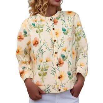 Generic Cardigan en tricot imprimé floral de Noël pour femme, pull de Noël élégant grande taille, boutons ouverts sur le devant, vestes à manches longues, hau