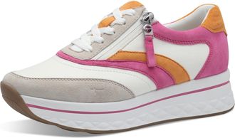 Tamaris Comfort Damen Plateau Sneaker mit Reißverschluss Sportlich, Mehrfarbig (Fuchsia Comb), 36 EU