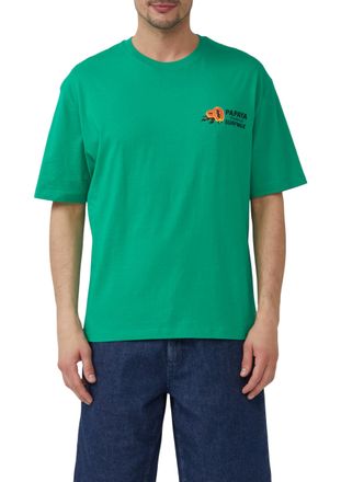 s.Oliver Baumwoll-T-Shirt im Relaxed Fit mit Front- und R&uuml;ckenprint