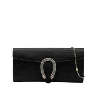 Gucci Sac bandouli&egrave;re en satin c&ocirc;tel&eacute; Pre-owned - Femme - Pre-owned - Noir - Taille: ONE Size