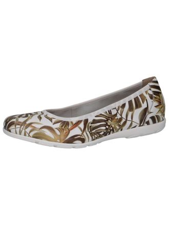 Caprice Damen Ballerinas aus Leder Flach, Mehrfarbig (White Graffiti), 42 EU