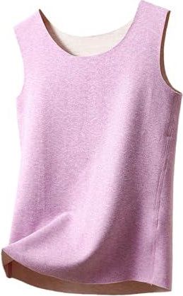Generic Gilet thermique sans manches pour femme, débardeur thermique sans manches pour femme, débardeur de couche de base doublé en polaire, chemise dhiver ch