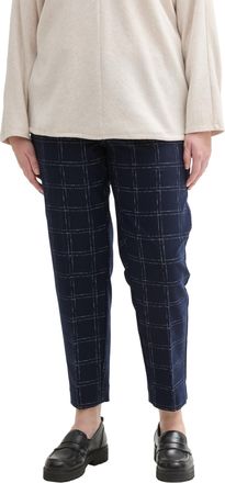 Tom Tailor Damen 1044878 Plussize Mia Slim Fit Hose, 35889-Delicate Navy Check Design, 54