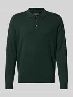 Fynch-Hatton Poloshirt aus Merino-Kaschmir-Mix mit Label-Stitching