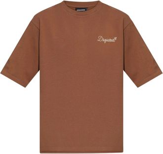 Dsquared2 Homme, Tops, Brun, Taille: XL T-shirt Signature Coupe D&eacute;contract&eacute;e