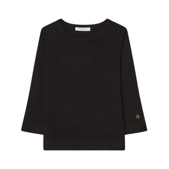 Busnel Femme, Pulls, Noir, Taille: 46 FR Pull Col Bateau en Laine Oc&eacute;an
