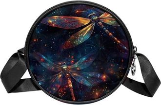 Generic Sac à bandoulière Circle pour femme, petit sac à bandoulière bleu avec fermeture éclair, bretelles réglables, sac à main rond décontracté pour femmes 