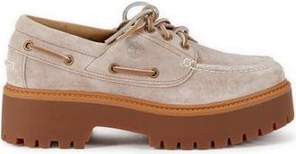 Timberland Chaussures bateau compens&eacute;es en cuir su&eacute;d&eacute;