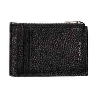 Calvin Klein Homme, Accessoires, Noir, Taille: ONE Size Porte-cartes zipp&eacute; avec logo estamp&eacute;