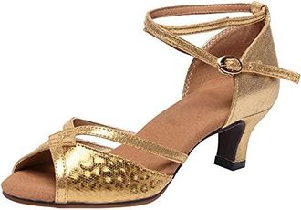 Generic Chaussures De Danse Latine pour Femmes Moderne Talon Haut Chaussures De Jazz Les Bals Ballroom Performance Bout Ouvert Latine Sandales Dames Danse Tan