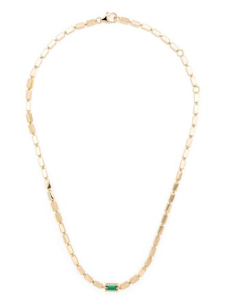 Suzanne Kalan collier Block-Chain en or 18ct serti démeraude