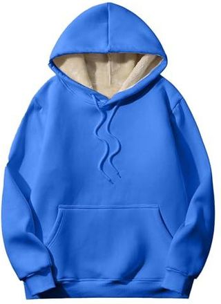 Generic Gnveub Sweat-shirt en polaire pour femme tendance 2025 décontracté hiver chaud doublé polaire sweat à capuche épais avec poches pour le camping, lexté