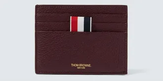 Thom Browne Porte-cartes RWB Stripe en cuir