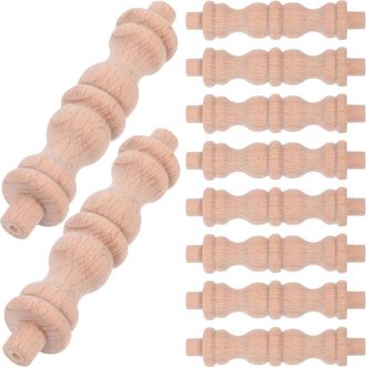 Holibanna Mobestech Kleiner Holzs&auml;ulen 10 St&uuml;ck Rustikale Geschnitzte S&auml;ulen als Dekoration f&uuml;r Industrielle Weinbarschr&auml;nke und Eingangsschr&auml;nke 7X1,5cm Holzsp
