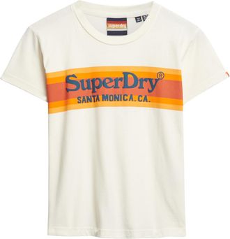 Superdry Damen Figurbetontes Venue Outdoors T-Shirt Wüstenknochen Wollweiß 40
