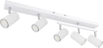 Globo Lighting Deckenstrahler weiß Deckenstrahler weiß 5 flammig Spotleuchte beweglich, Spots flexibel, Metall skandinavisch, 5x GU10 Fassungen, LxBxH 70x35x17cm