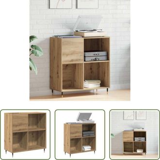 vidaXL vidaXL Rangement moderne - Meuble &agrave; vinyles avec &eacute;tag&egrave;re ch&ecirc;ne artisanal 85 x 38 x 89 cm