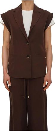 Liu Jo Femme, Vestes, Brun, Taille: 34 FR Button Waistcoat