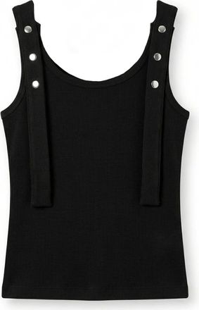 Msgm Msgm, Femme, Tops, Noir, Taille: 38 FR Ribbed Cotton Top