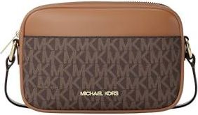 Michael Kors Jet Set Small Signature Logo Camera Crossbody Bag Brown