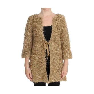Pink Memories Luxuri&ouml;ser Beiger Sweatercoat Cape - - Knitwear - Damen - Beige - S