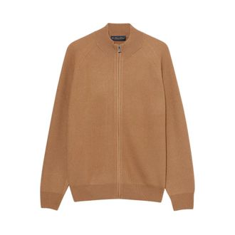 Brooks Brothers Merinowollpullover mit durchgehendem Rei&szlig;verschluss - - Knitwear - Herren - Braun - L