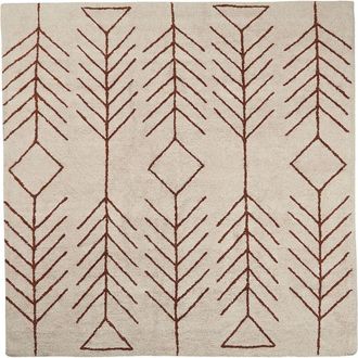 Beliani Teppich AKOREN Beige 200 x 200 cm Baumwolle