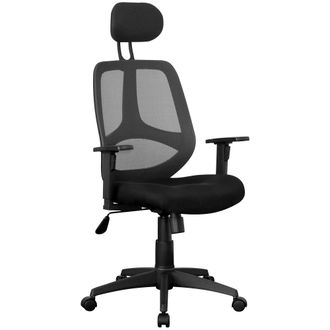 Amstyle B&uuml;rostuhl Stoffbezug Schreibtischstuhl 120 kg Armlehne schwarz Chefsessel Drehstuhl Kopfst&uuml;tze X-XL