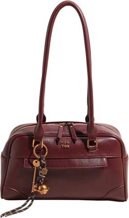 Generic Sac à bandoulière multi-poches en polyuréthane pour femme - Pour lécole, les voyages quotidiens, rouge vin, 11.42x4.33x7.09inch