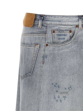 Maison Margiela Distressed Denim Skirt - Blue