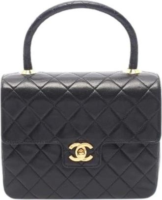 Chanel Sac &agrave; main Pre-owned Mini Matelass&eacute; en cuir dagneau - Femme - Pre-owned - Noir - Taille: ONE Size