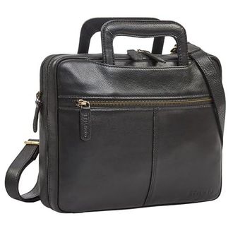 STILORD Connell 13.3 Pouces Sacoche Ordinateur Cuir Porte Document Homme Sac de Travail Etroit Vintage Housse Tablette Conferencier A4 Cuir Veritable, Couleur
