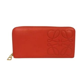 Loewe Portefeuille Long zipp&eacute; en cuir de veau Pre-owned - Femme - Pre-owned - Rouge - Taille: ONE Size