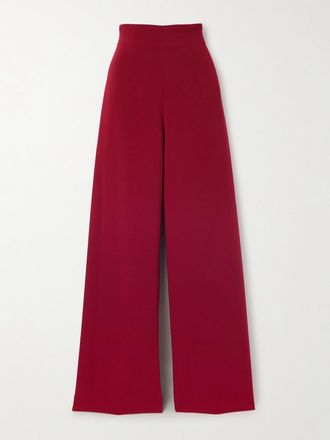 Sergio Hudson Pantalon Large En Crêpe - Bordeaux